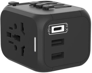 RETRACK Powerblock 30W International World Travel Adapter with USB-C to ...