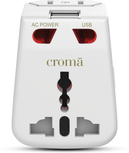 Croma Universal 2 USB Adaptor 2.1 Ampere CREP0143 Worldwide Adaptor ...