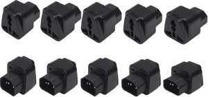 FENTICO IEC C14 Male to Universal Female Socket Power Adapter AC110 ...