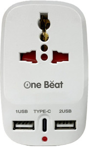 One Beat Compact All-in-One Adapter with USB Type-C, 2 Smart USB Ports ...