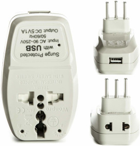 OREI India to Italy, Chile, Libya (Type L) Travel Adapter Plug - 3 in 1 ...