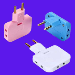 AirSoft 3-In-1 Rotatable Adapter, 180-Degree Extension Plug Multi ...