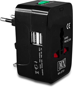 MX Universal Pocket Travel Power Charger Multi-Plug,|2USB AU/EU/UK/US ...