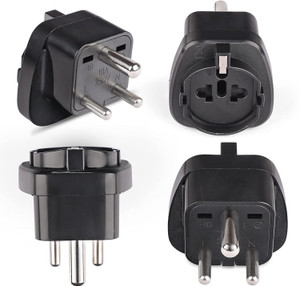 OREI European (Schuko) to India Plug Adapter, Type E/F, Heavy Duty, 4 ...