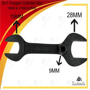 Tooltastic 3-in-1 Double Side Spanner Oxygen Cylinder Key Wrench 19MM ...