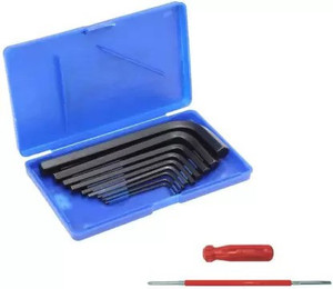 RetailPick Heavy duty 9pc Hex Allen key set and 2in1 Screwdriver Double ...