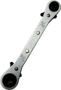 Syntex CT-122 1/4", 3/16", 5/16", and 3/8" Ratchet Service Key for HVAC ...