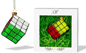 North Star Christmas Rubix Cube Glass Ornament Entertainment Collection ...