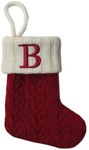 St. Nicholas Square Mini Cable Knit Stocking Letter B Hanging Ornaments ...