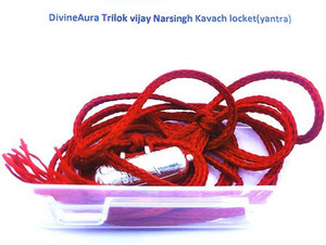 DivineAura Narsingh Kavach Narsingh Yantra Pendant Locket Tabij Silver ...
