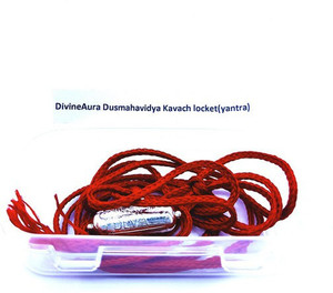 DivineAura Dusmahavidya Kavach Yantra Pendant Locket Tabij Silver ...