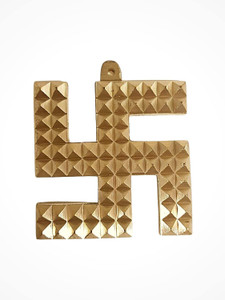 The Spiritual Living Brass Swastik for Door | Pyramid Swastik for Home ...