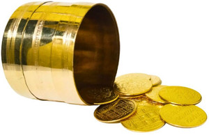LeoTraders Lakshmi Kubera Padi and Coins for Poojaroom / Cash Box (1 ...