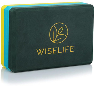 Wiselife Green Yellow Pro Yoga Block | Yoga Brick (Set of 1, Extra ...