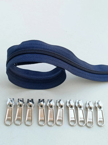 Togline ZIP NO. 5 ,5 MTR NAVY BLUE ZIP AND 10 SUN STAINLESS STEEL ...